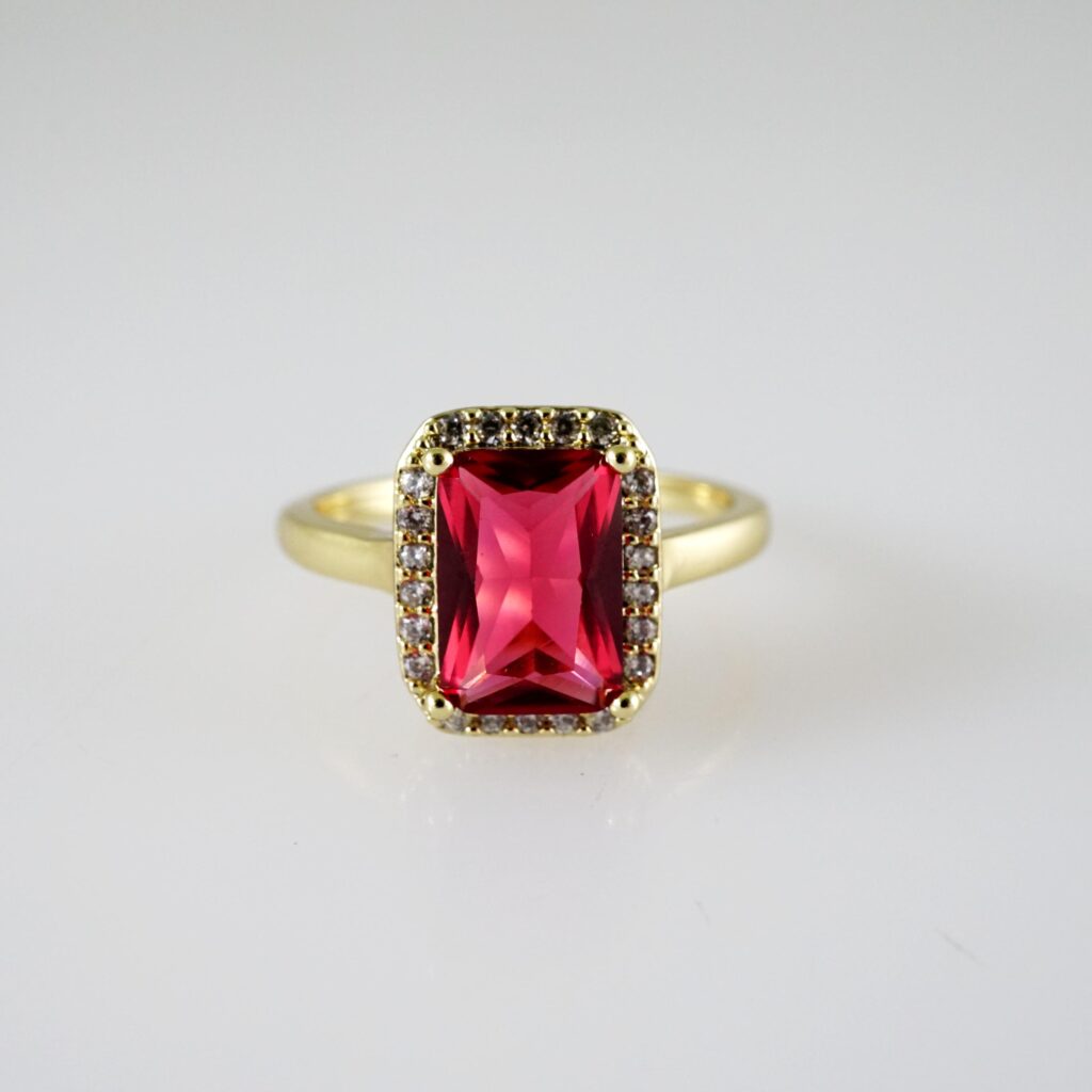 R734 RING - ANILLO - Zircon Stone - 14K Real Color - Brillo Miami ...